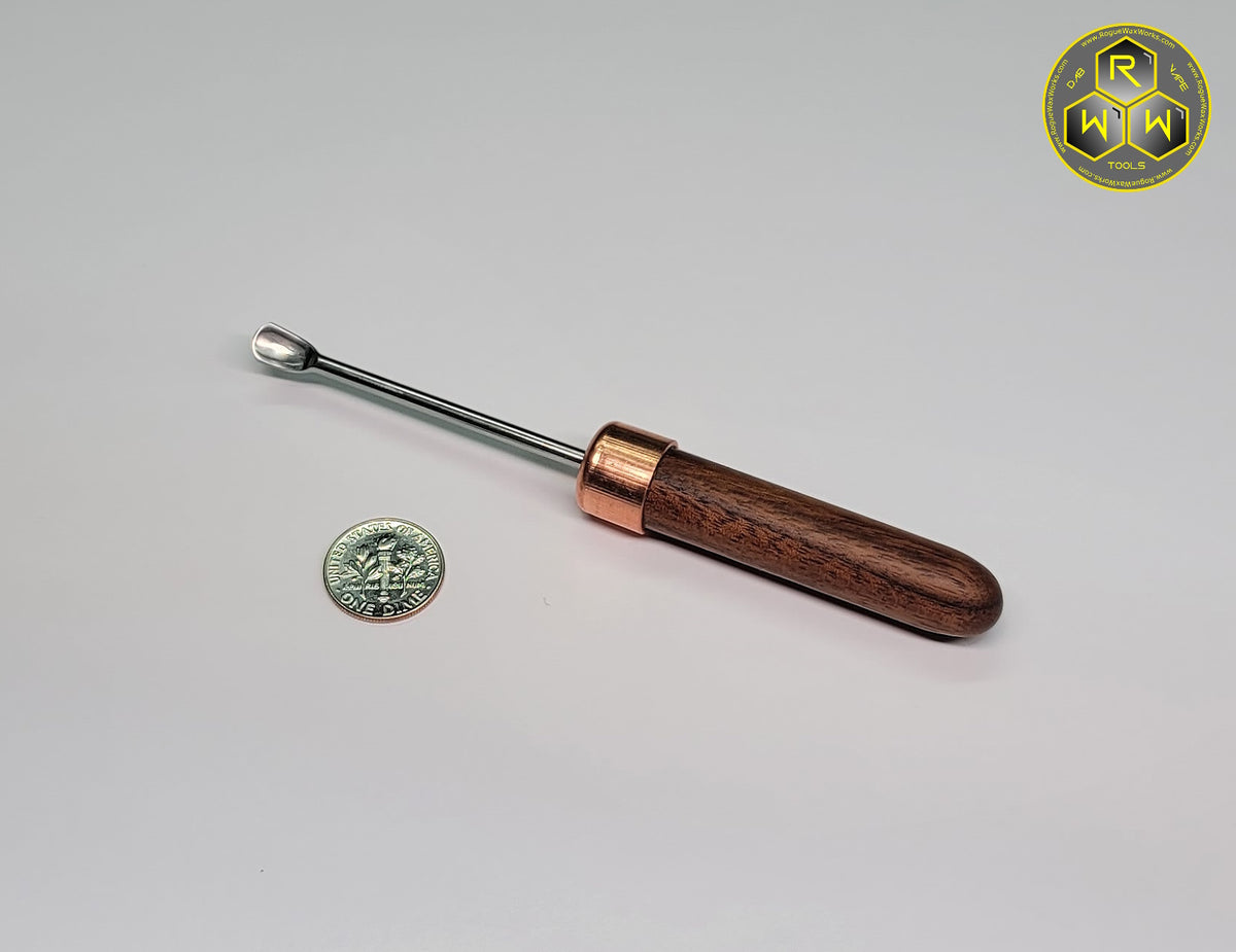 NW60 Walnut & Copper Hand Shaped Handle Dabber with Lab Stainless Tip ...